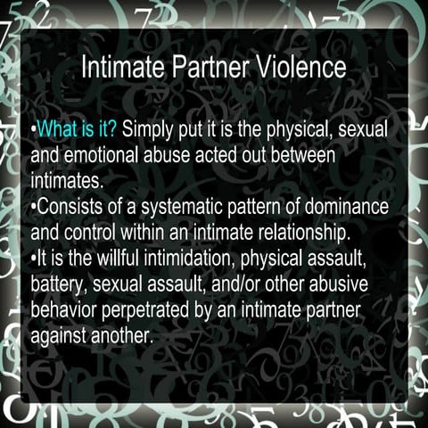 What Is Intimate Partner Violence - Understanding the Crisis, Data and ...