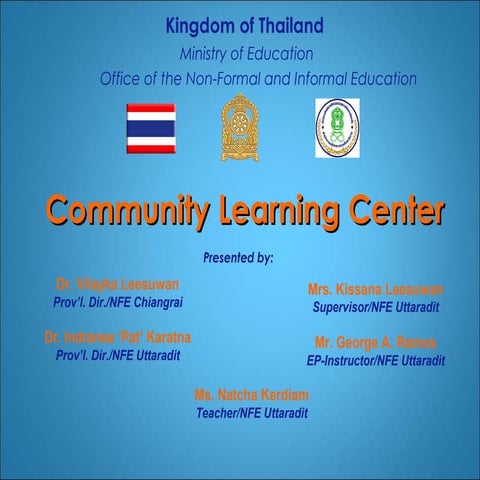 Community Learning Center - Non-Formal and Informal Education Thailand ...