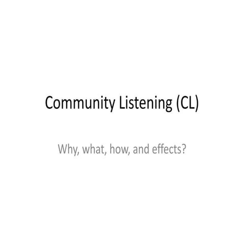 Community listening | PPTX