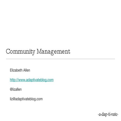 Community management | PPT