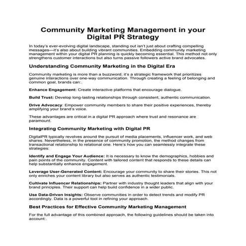 Mastering Community Management Overcoming Challenges | PDF