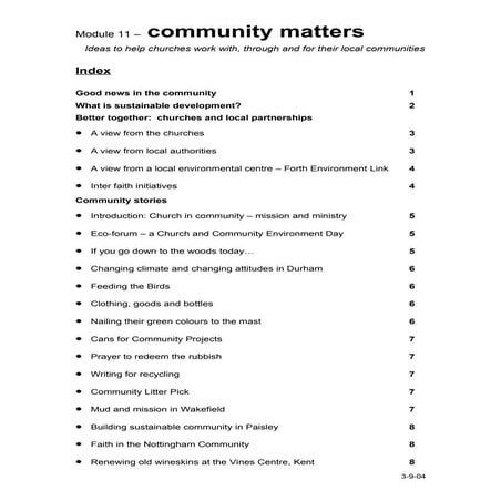Community Matters - Ideas to help Churches work with their Local ...