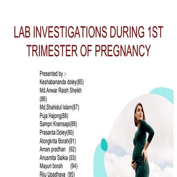Common Lab Investigations in pregnancy specific to each Trimester | PPTX