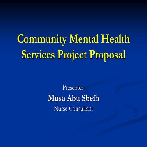 Community mental health services | PPT