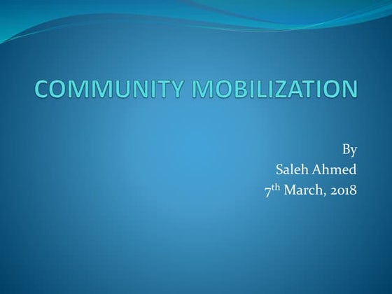Principles of community mobilization | PPTX