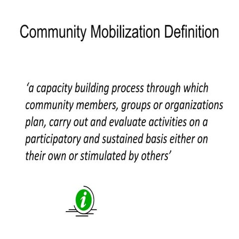 Community mobilization and program transition | PPT