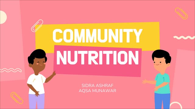 Introduction to public health nutrition | PPT