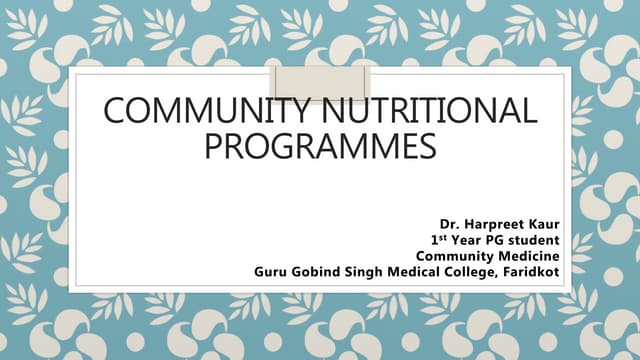 National nutritional programme | PPTX