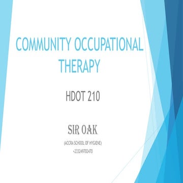 Community Occupational Therapy | PDF