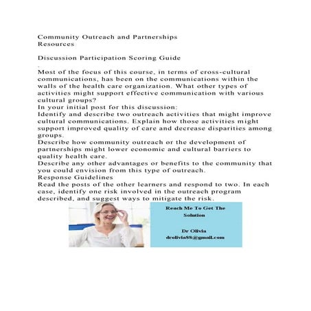 Community Outreach and PartnershipsResourcesDiscussion Partici.docx ...