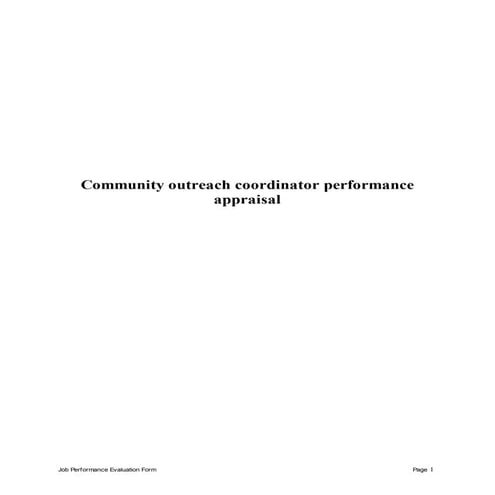 Community outreach coordinator performance appraisal | DOCX