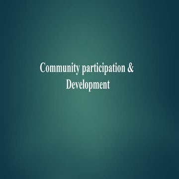 Community Participation for nursing students | PPTX