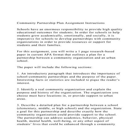 Community Partnership Plan Assignment InstructionsSchools ha.docx