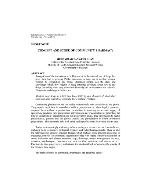 Introduction To Social Pharmacy -Role of Pharmacist In Public Health | PPTX