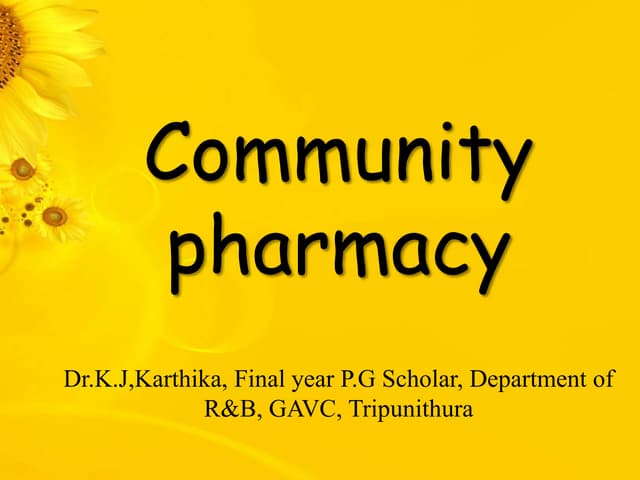 Community pharmacy-Definition ,scope and Roles and responsibilities of ...