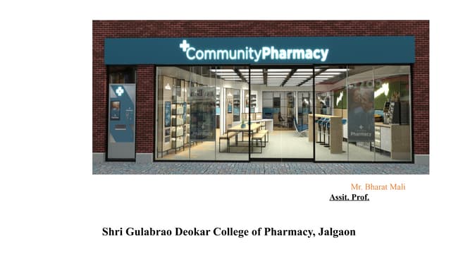 Community pharmacy-Definition ,scope and Roles and responsibilities of ...