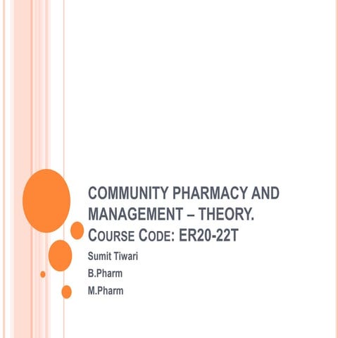 COMMUNITY PHARMACY AND MANAGEMENT – CHAPTER -1................... (1).ppt