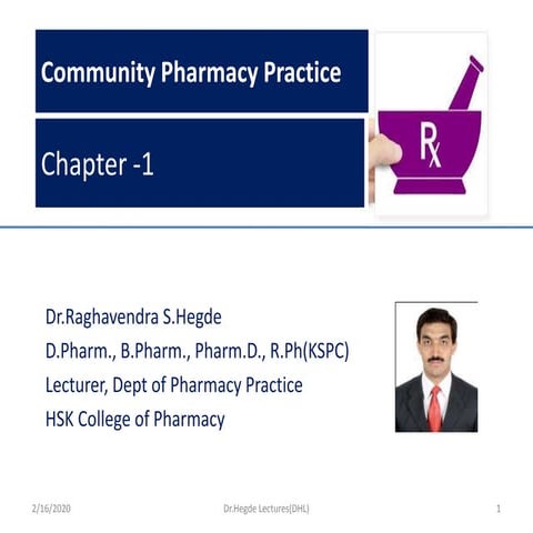 Community Pharmacy Practice Introduction | PPTX