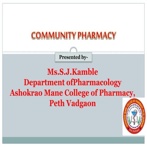 Community pharmacy sjk | PPTX