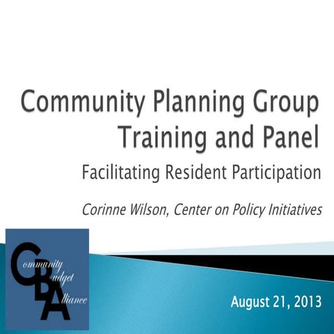 Community planning group training | PPT
