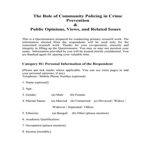 Hoboken Police Survey 2009 | PDF