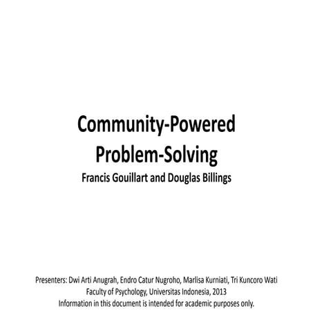 Community powered problem solving | PDF