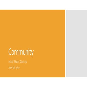 Community as a Unit of Change | PPT