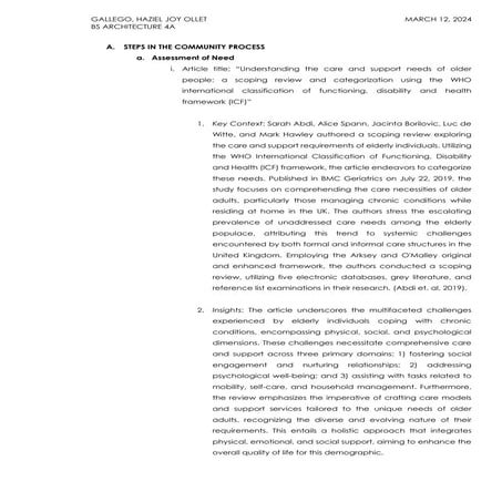 COMMUNITY PROCESS in community development | PDF | Eldercare | Family and Relationships