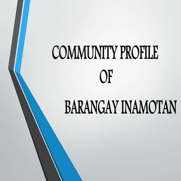 Community profile of barangay Inamotan | PPTX