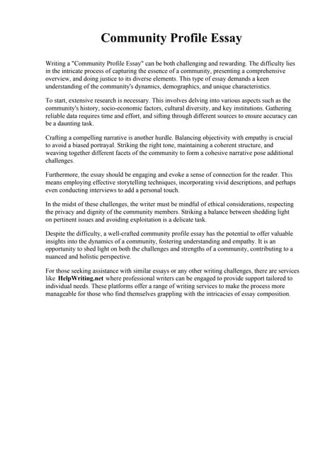 My Community Essay. Erie Community College | PDF