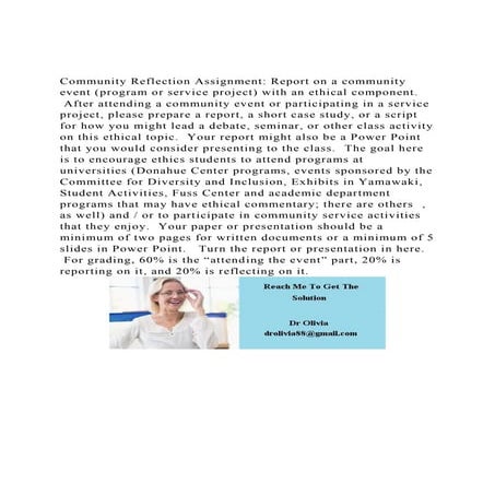 Community Reflection Assignment Report on a community event (pr.docx