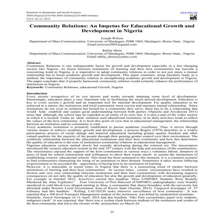 Community relations | PDF