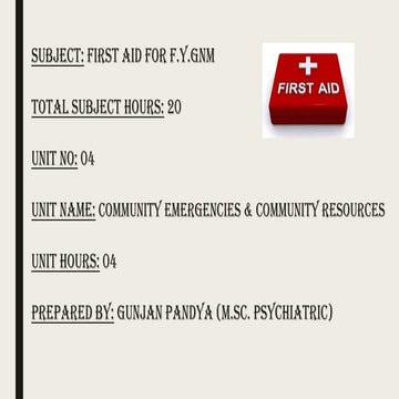 Community resources first aid | PDF