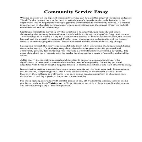 Community Service Essay.pdf | Home Appliances | Home & Garden