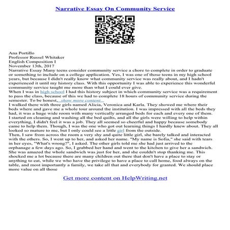 Community Service Essays | PDF