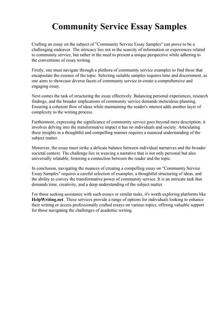 Essay Community Service.pdf | Education