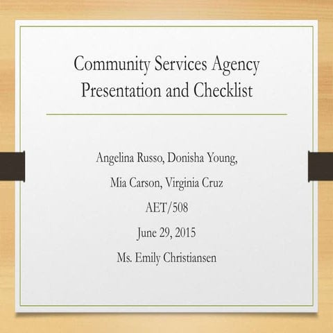 Community Services Agency Presentation | PPTX