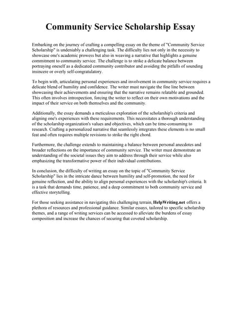 Community Service Essay | PDF