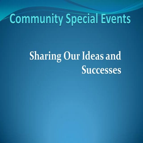 Community Special Events | PPT