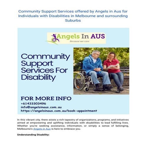 Community Support Services For Disability | PDF