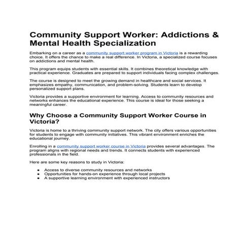 Community Support Worker Addictions & Mental Health Specialization.docx