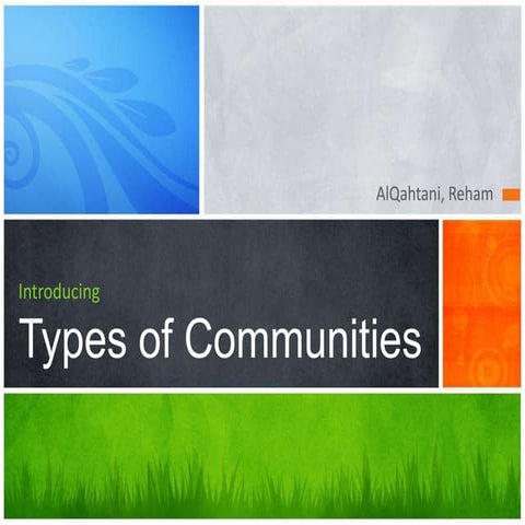 Community types: urban, rural and suburban. | PPT