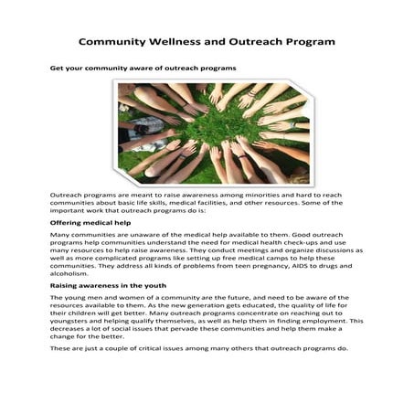 Community Wellness and Outreach Programs | PDF