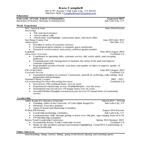 Maggie Ford Resume 2011 | PDF