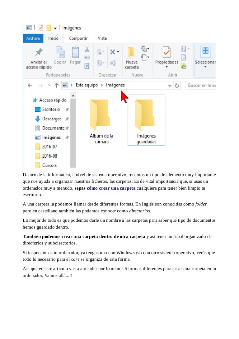Cómo crear una carpeta