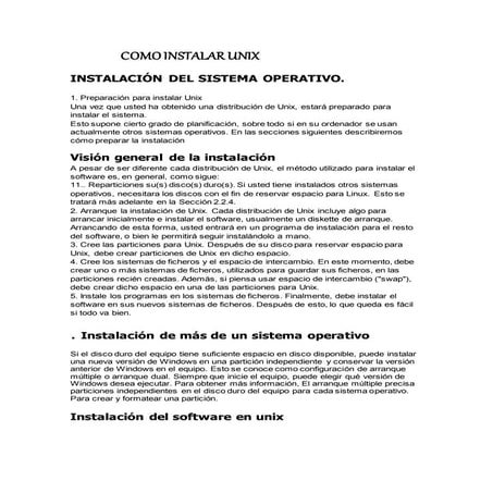 Como instalar-unix | DOCX