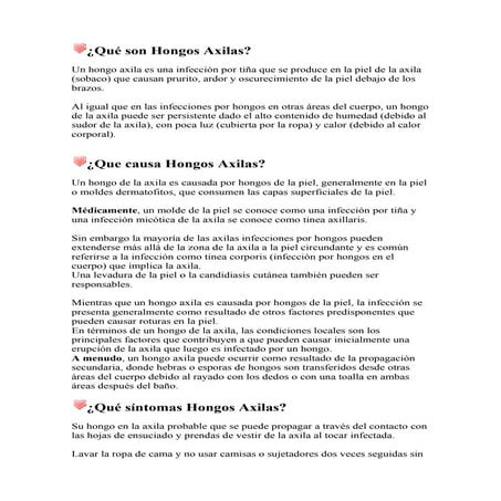 Como tratar los hongos en las axilas | PDF