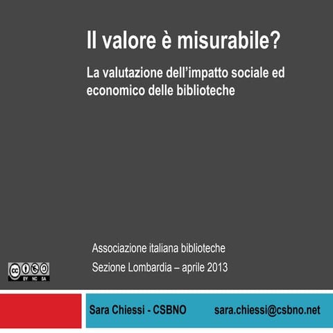 Il valore sociale della biblioteca pubblica | PPTX