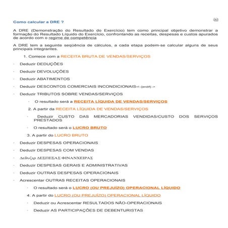 Como calcular a dre | PDF