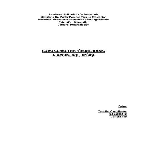 Como conectar visual_basic | PDF